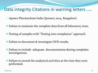 Ensuring data integrity in pharmaceutical environment | PPTX