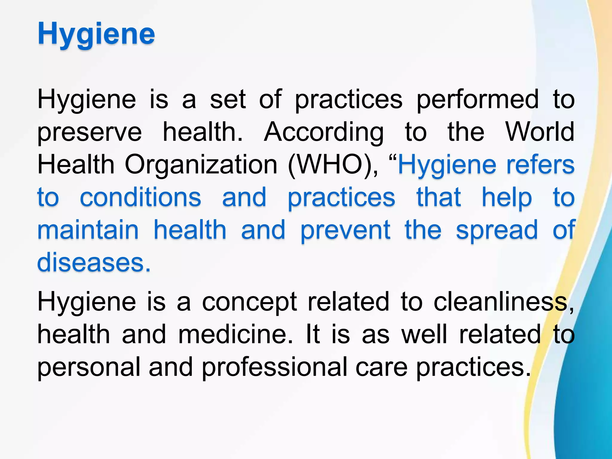 Ensuring health & hygiene | PPT