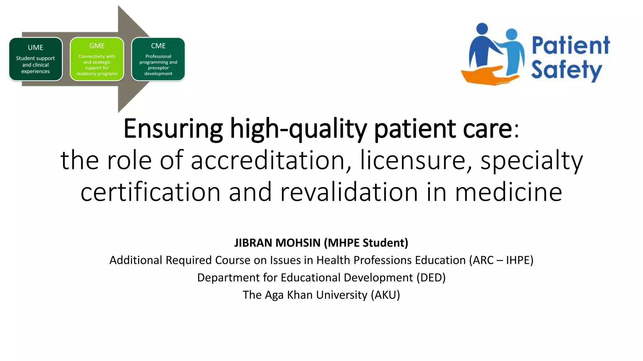 Ensuring high-quality patient care: the role of accreditation ...