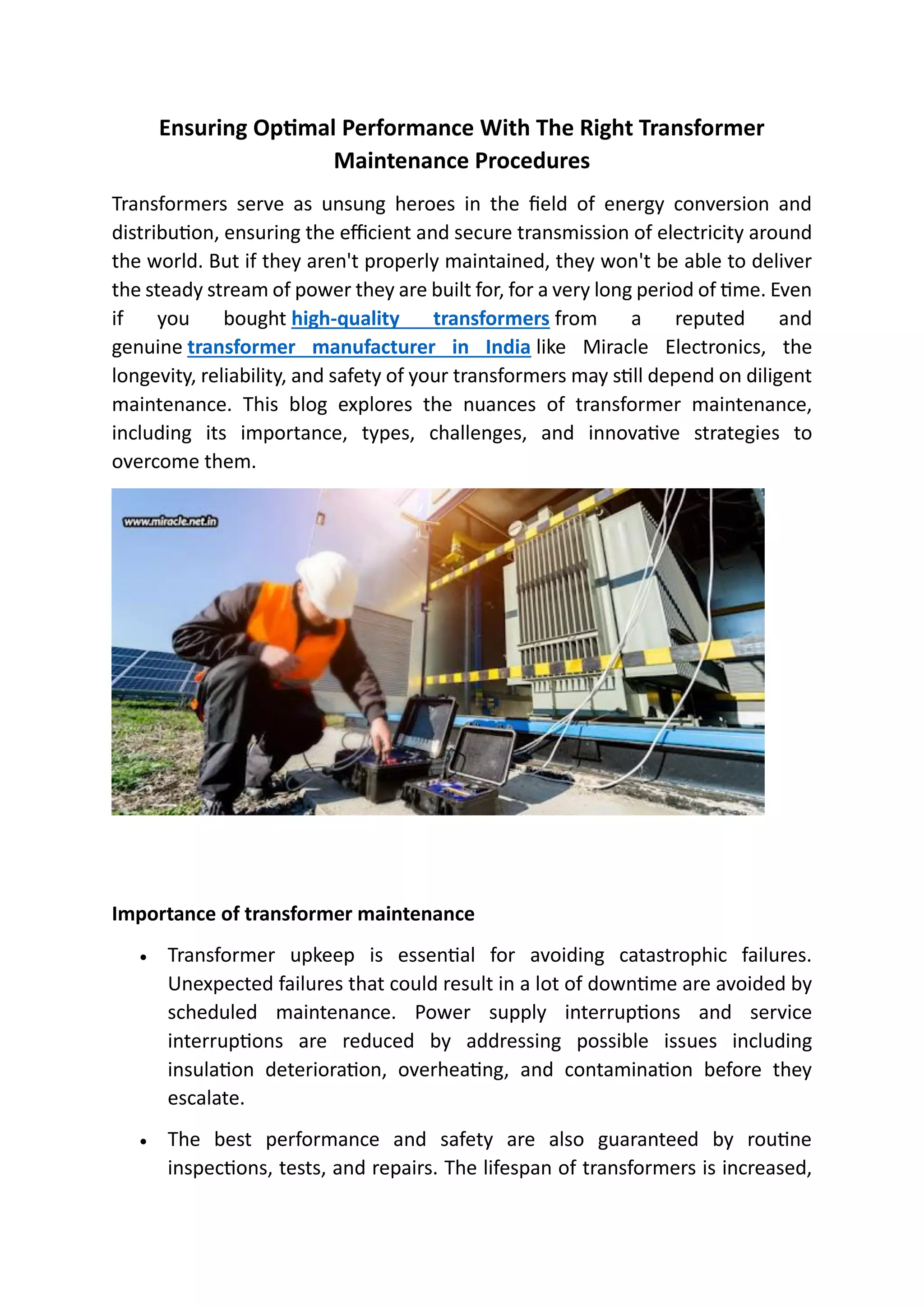 Ensuring Optimal Performance With The Right Transformer Maintenance Procedures.pdf