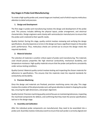 Ensuring Precision and Performance Quality Control in Probe Card ...
