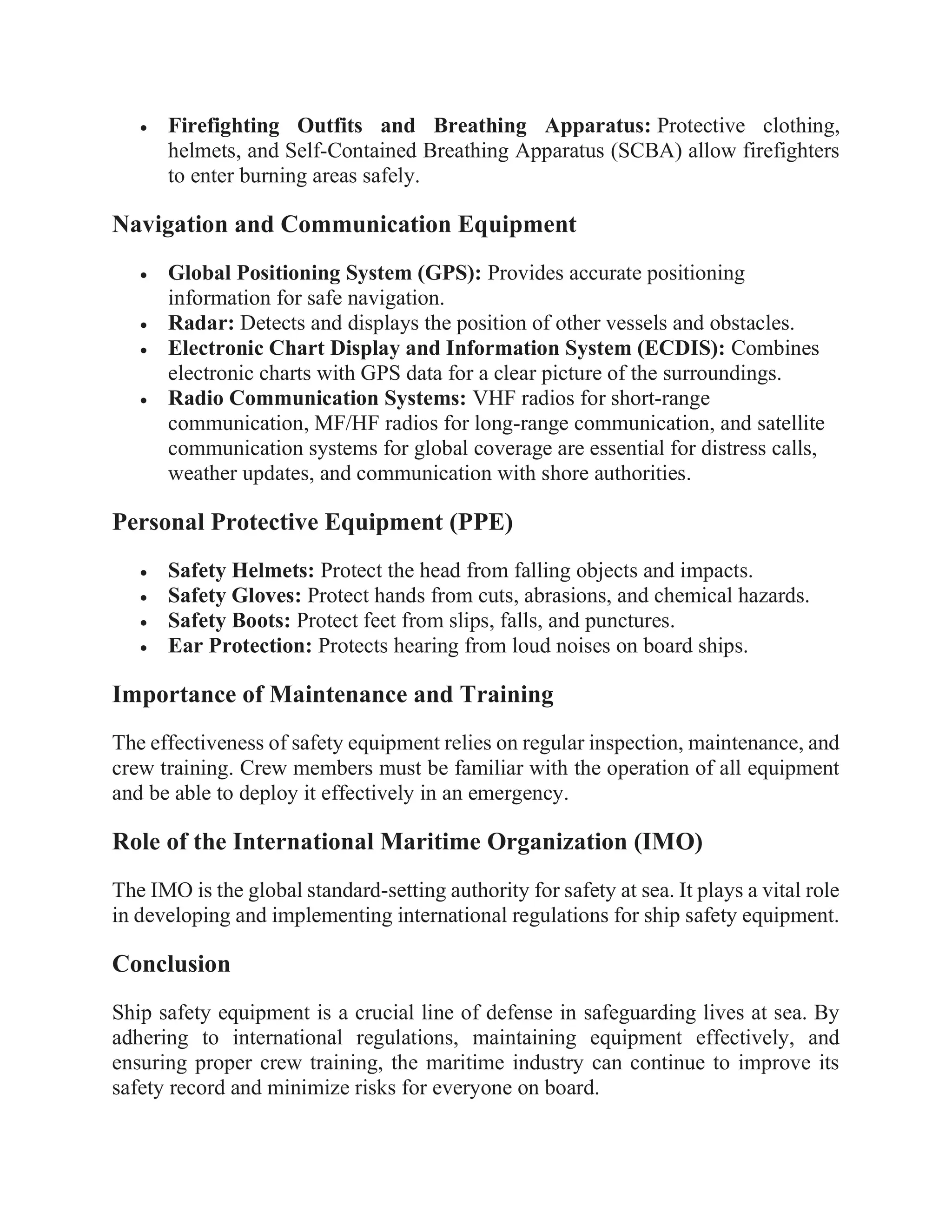 Ensuring Safety at Sea - A Comprehensive Overview of Ship Safety Equipment | PDF