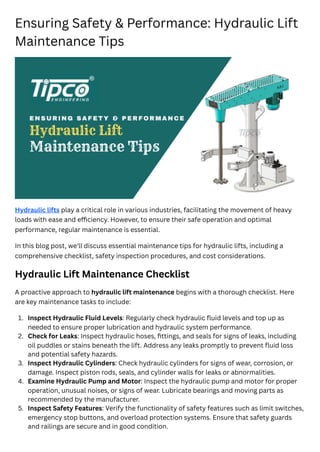 Ensuring Safety & Performance Hydraulic Lift Maintenance Tips.pdf