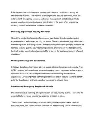 Ensuring Seamless Emergency Event Security in Melbourne_ A ...