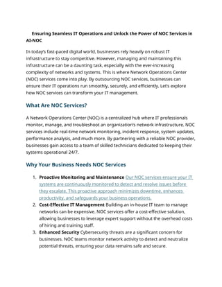 Ensuring Seamless IT Operations and Unlock the Power of NOC Services in AI-NOC.docx
