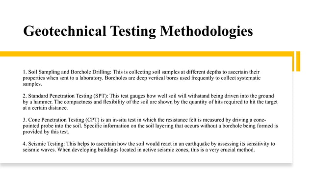 Ensuring Structural Integrity With Geotechnical Testing Service And Cctv Drain Inspection Ppt