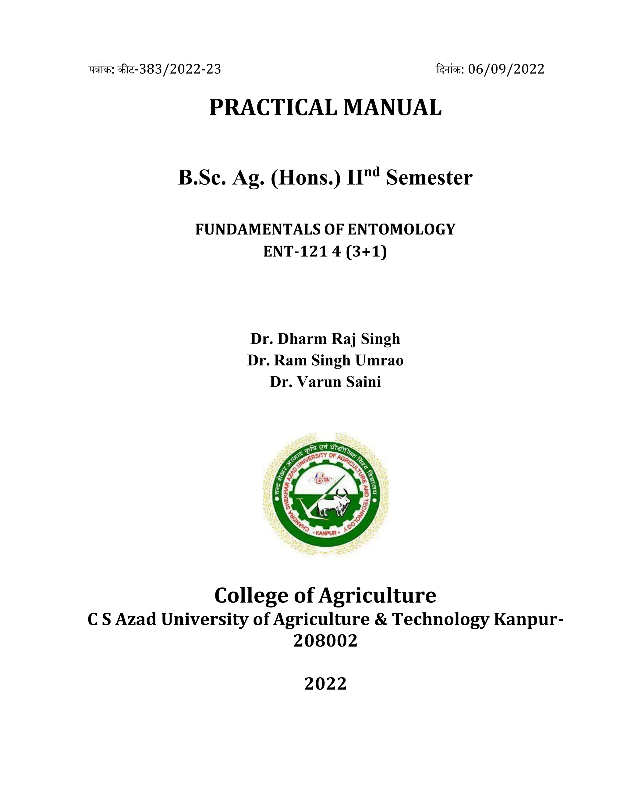 ENT-121-Fundamentals-of-Entomology.pdf notes | PDF