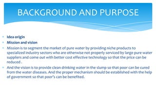 Entrepreneurship Project on water plant | PPTX