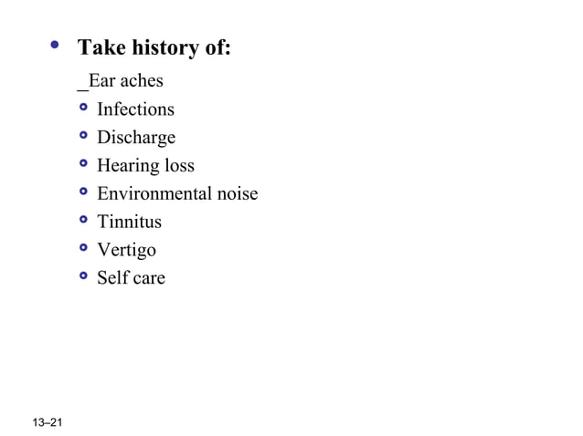 ENT assessment | PPT | Ear, Nose and Throat Conditions | Diseases and ...