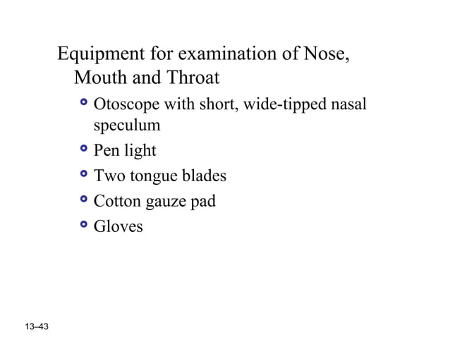 ENT assessment | PPT | Ear, Nose and Throat Conditions | Diseases and ...