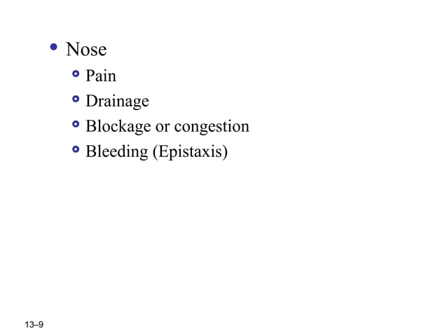 ENT assessment | PPT | Ear, Nose and Throat Conditions | Diseases and ...