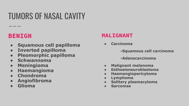 Malignant tumors of Nose and PNS | PDF | Ear, Nose and Throat ...