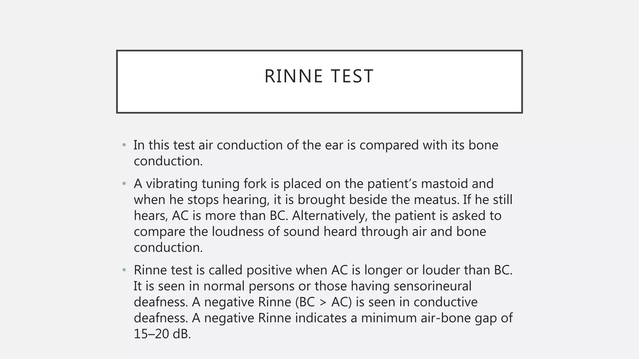 Tuning fork tests - ENT | PPTX