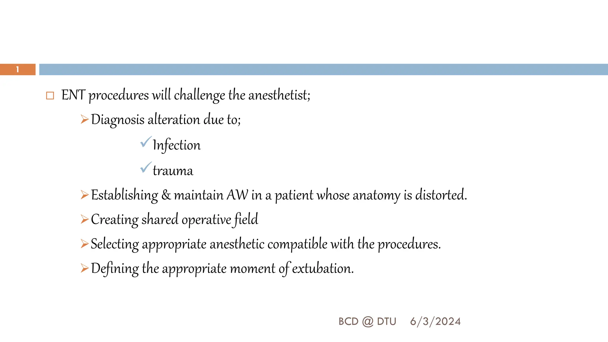 Preoperative anesthesia consideration for ENT.pptx | Ear, Nose and Throat Conditions | Diseases ...