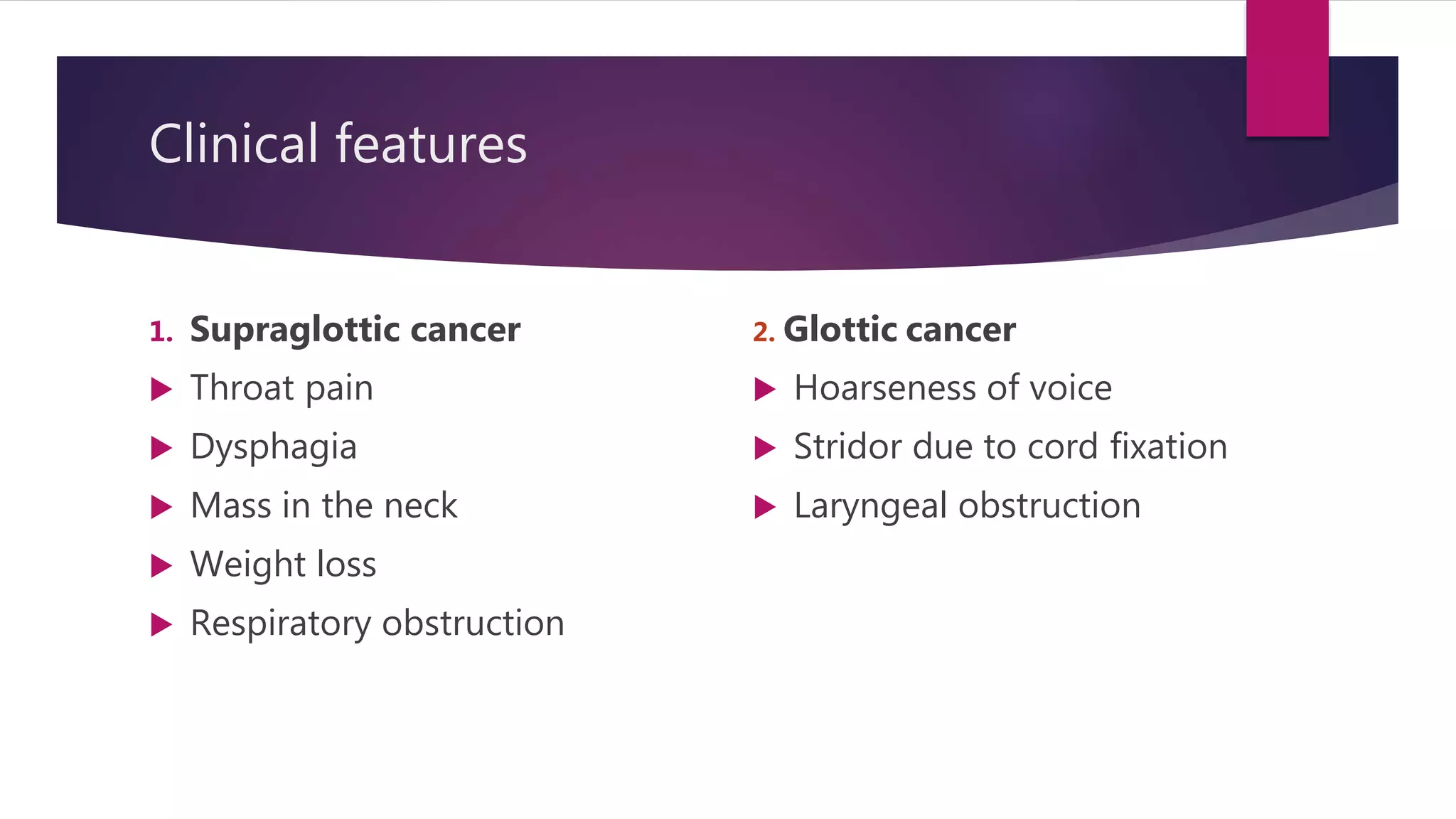 ENT - Carcinoma of Larynx | PPTX