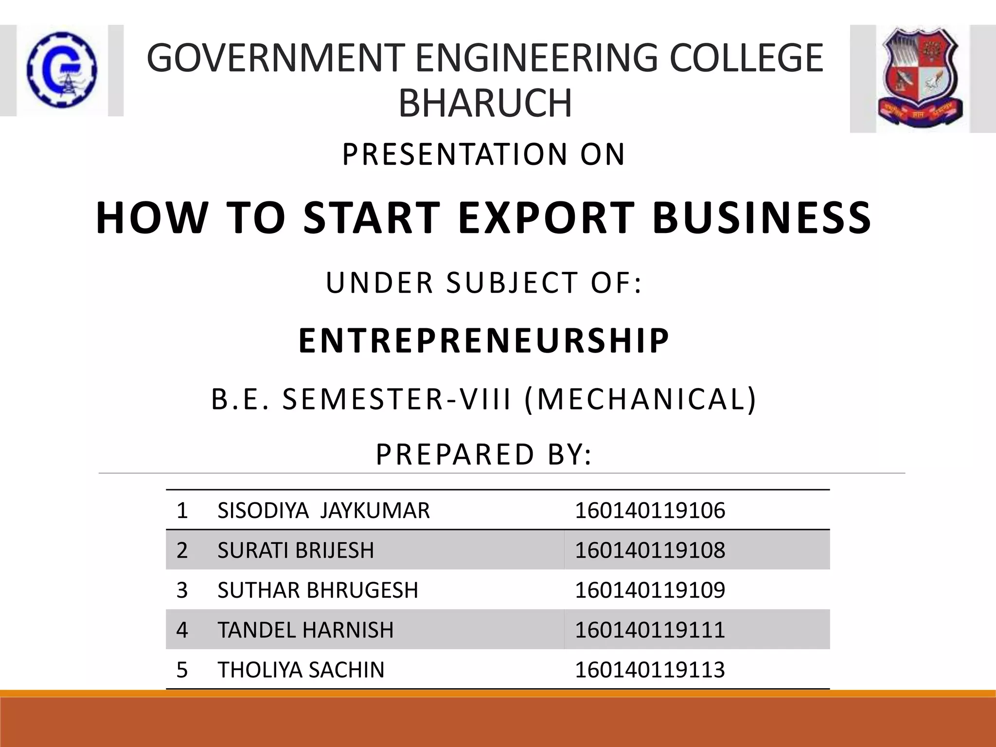 Ent-ppt2-HOW TO START EXPORT BUSINESS-(106-113) | PPTX