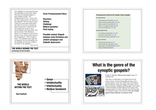 ENT1 Approaching the NT | PPT