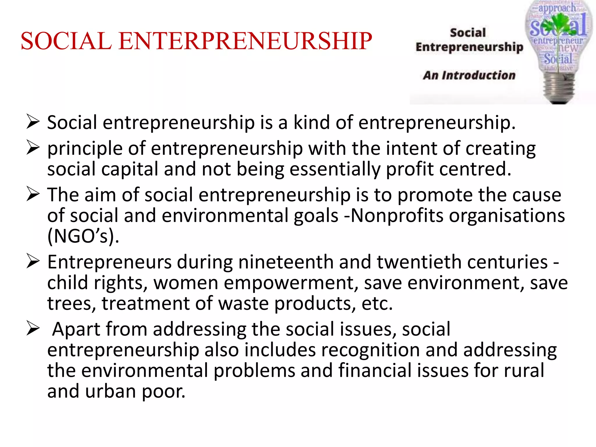 SOCIAL ENTREPRENEURSHIP& ITS IMPACT ON SOCIETY | PPTX