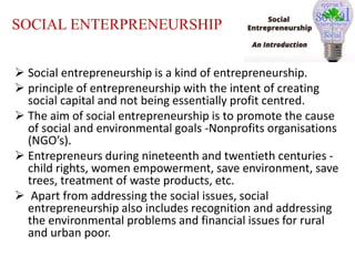 SOCIAL ENTREPRENEURSHIP& ITS IMPACT ON SOCIETY | PPTX