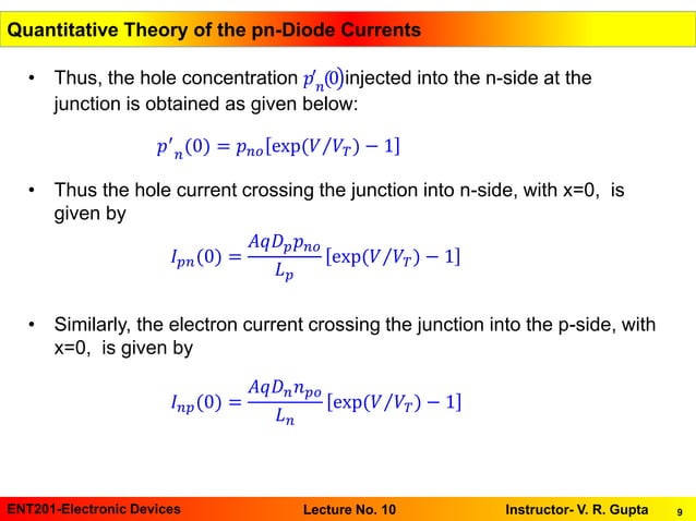 Diode Current Equation | PPT