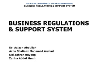 Business Regulations & Support Guide | PPT