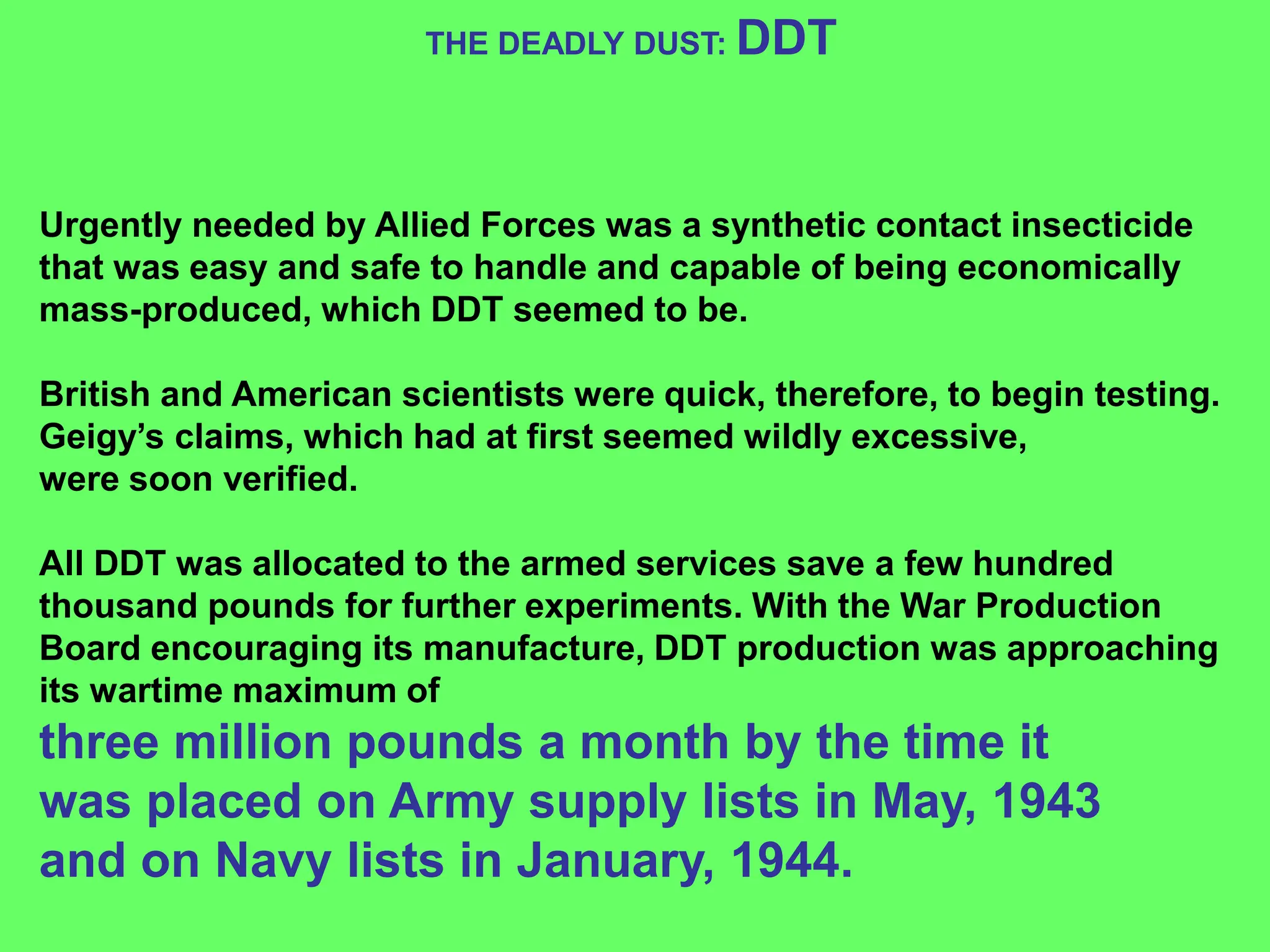 History Of Ddt History Of Ddt History Of Ddt Ppt