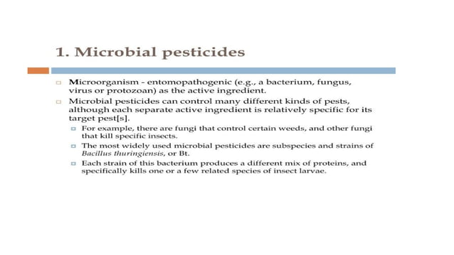 ENT 605 Microbial pesticide.pptx entomopathogenic insects | PPT