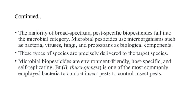 ENT 605 Microbial pesticide.pptx entomopathogenic insects | PPT
