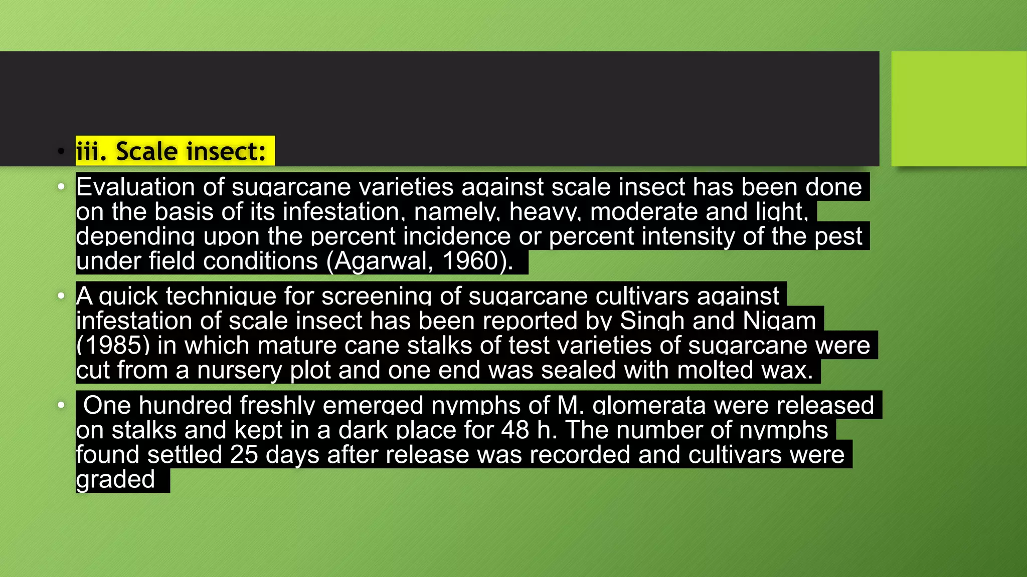Grading of resistance for screening of major pest of Cash crop | PPTX