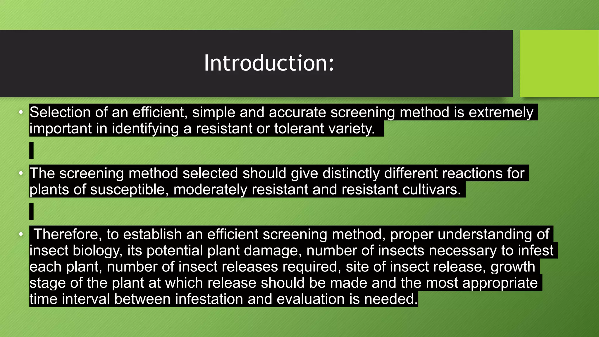 Grading of resistance for screening of major pest of Cash crop | PPTX