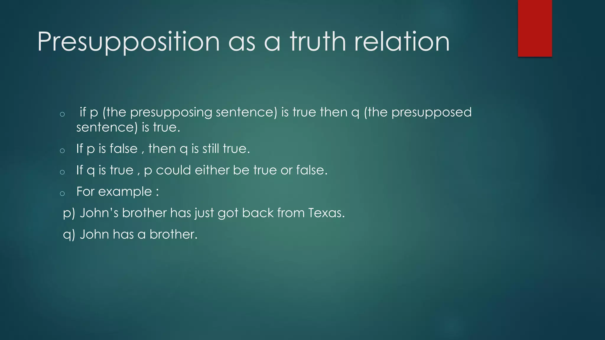 Entailment and presupposition semantics and pragmatics | PDF