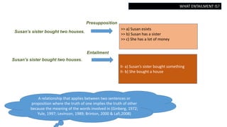 ENTAILMENT in pragmatics and linguistics | PPT