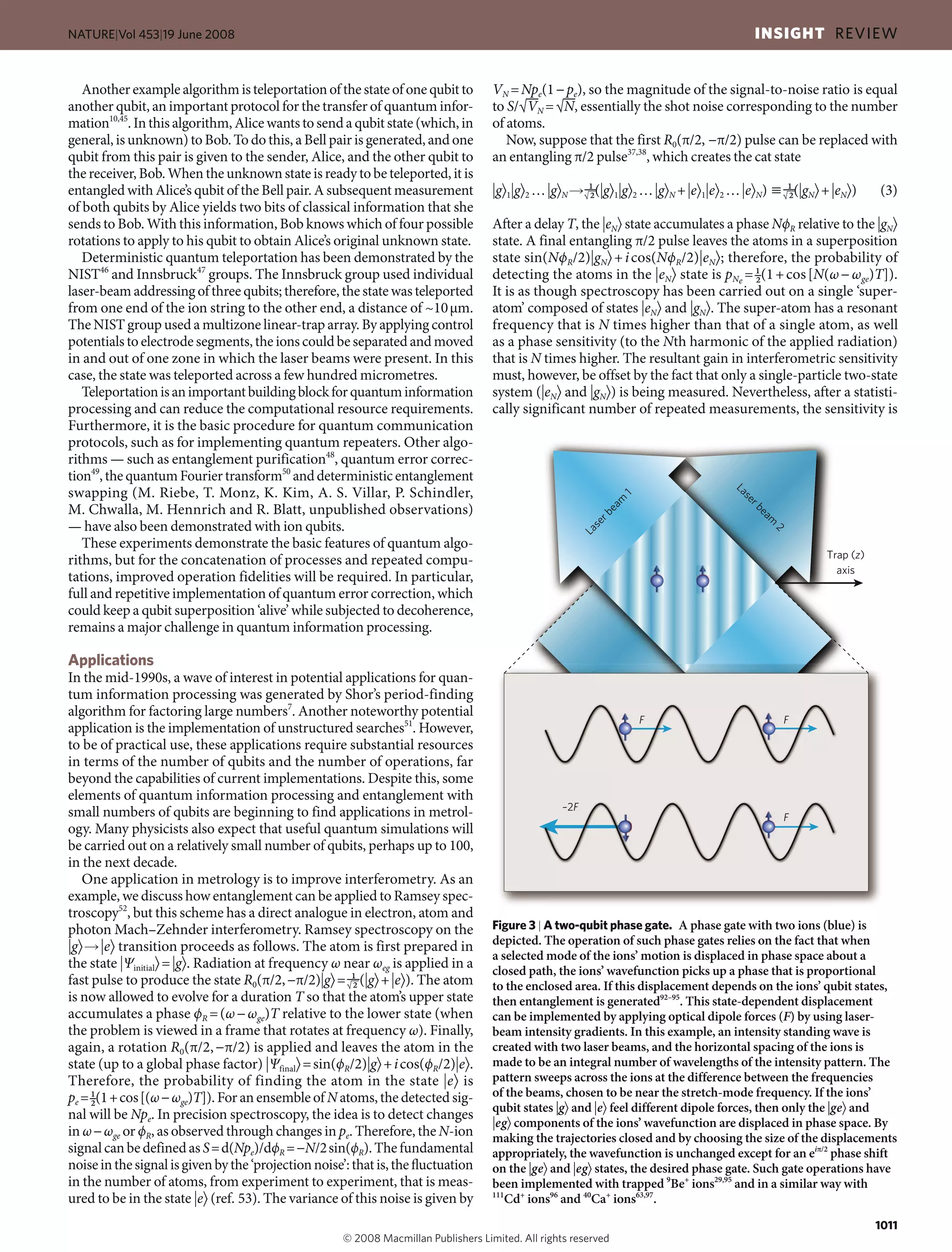 Entangled states of trapped atomic ions | PDF