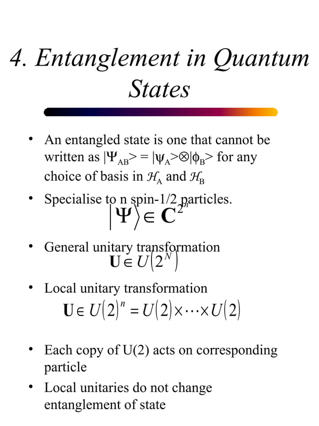 Multi-particle Entanglement in Quantum States and Evolutions | PPT