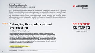 Entanglement by identity, or interaction without touching | PDF