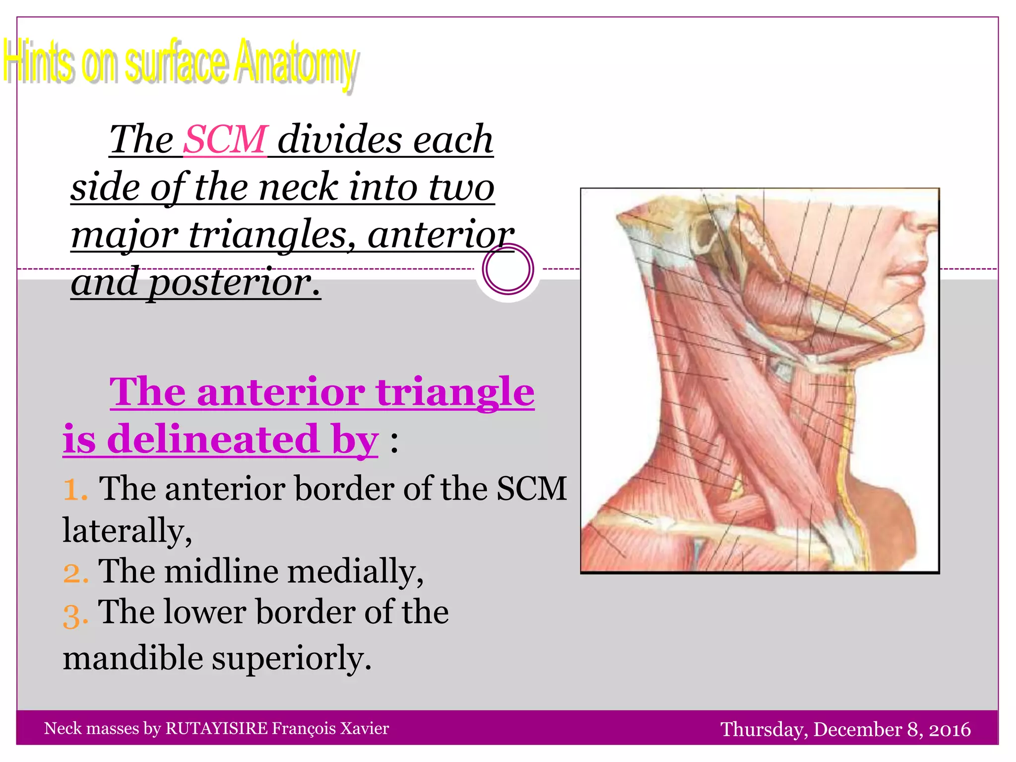 Ent clinical rotation presentation neck masses by xavier | PPTX