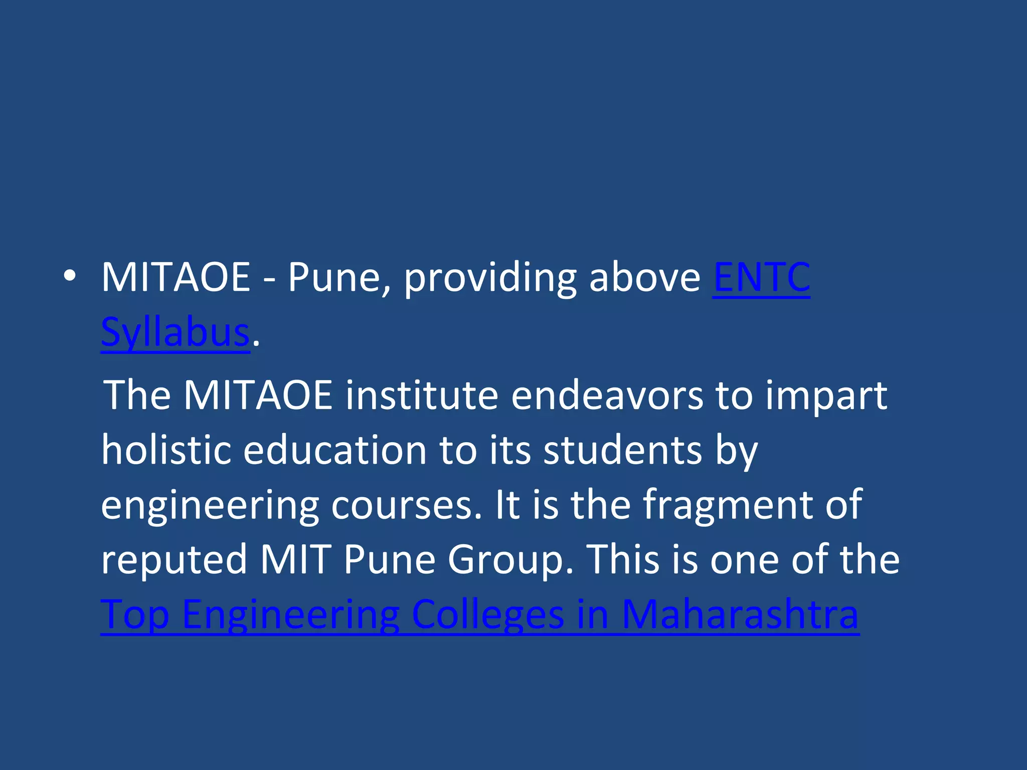 Entc syllabus - MITAOE | PPTX