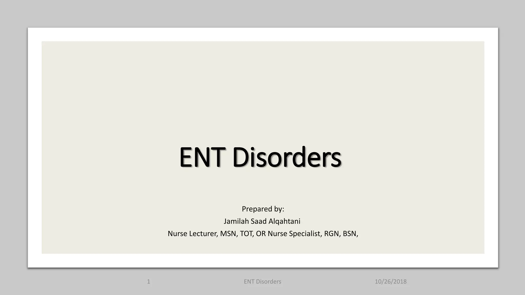 Ent disorders | PPTX