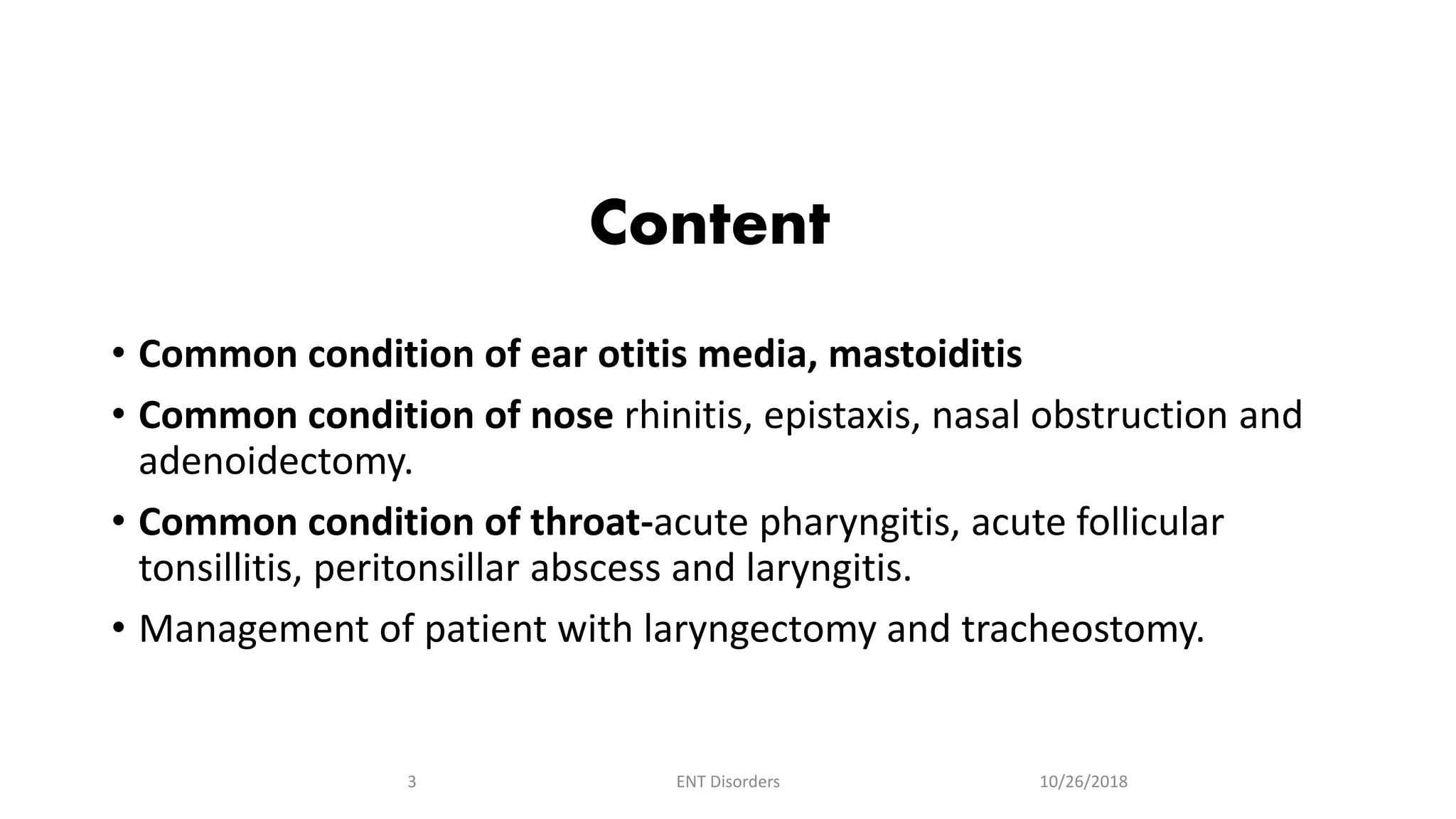 Ent disorders | PPTX