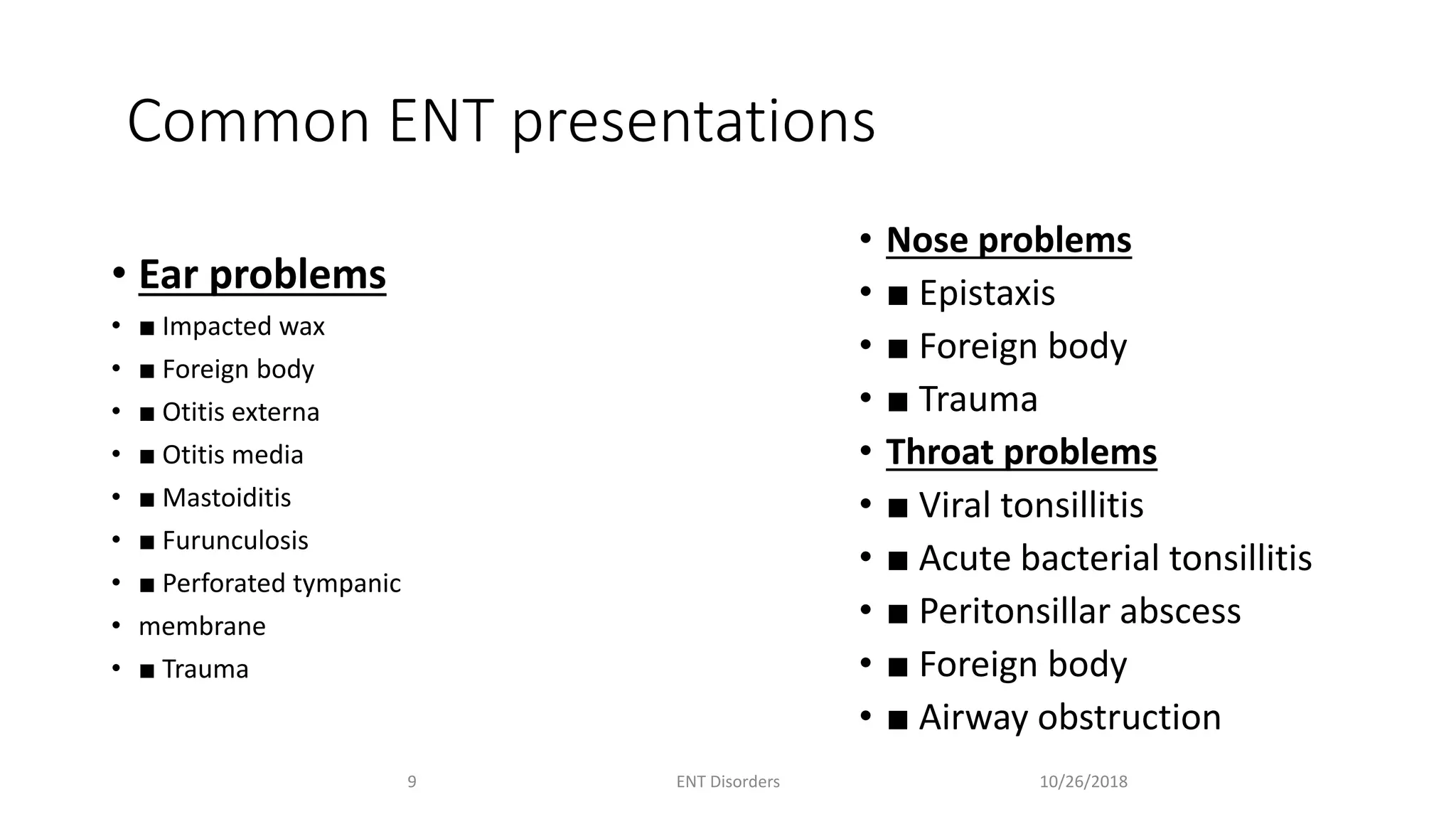 Ent disorders | PPTX