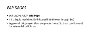 ENT DRUGS wnt otorhinolaryngology ent ent .pptx