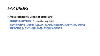 ENT DRUGS wnt otorhinolaryngology ent ent .pptx