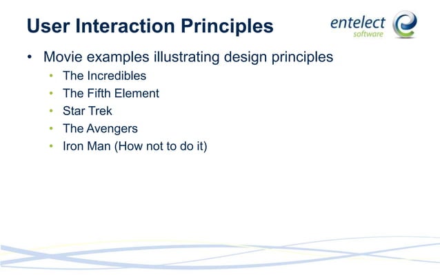 Entelect Dev Day talk - Sci-Fi Interfaces | PPT