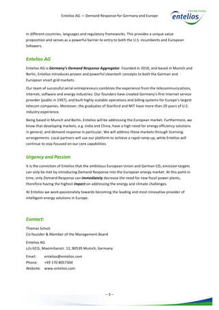 Entelios AG - Demand Response for Germany and Europe | PDF