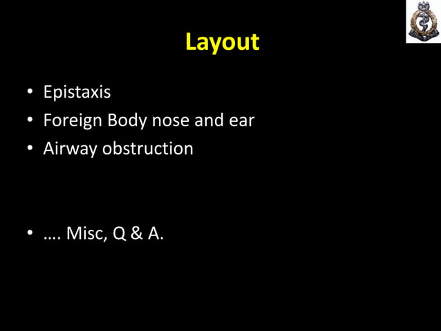 ENT emergencies.pptx | First Aid | Injuries