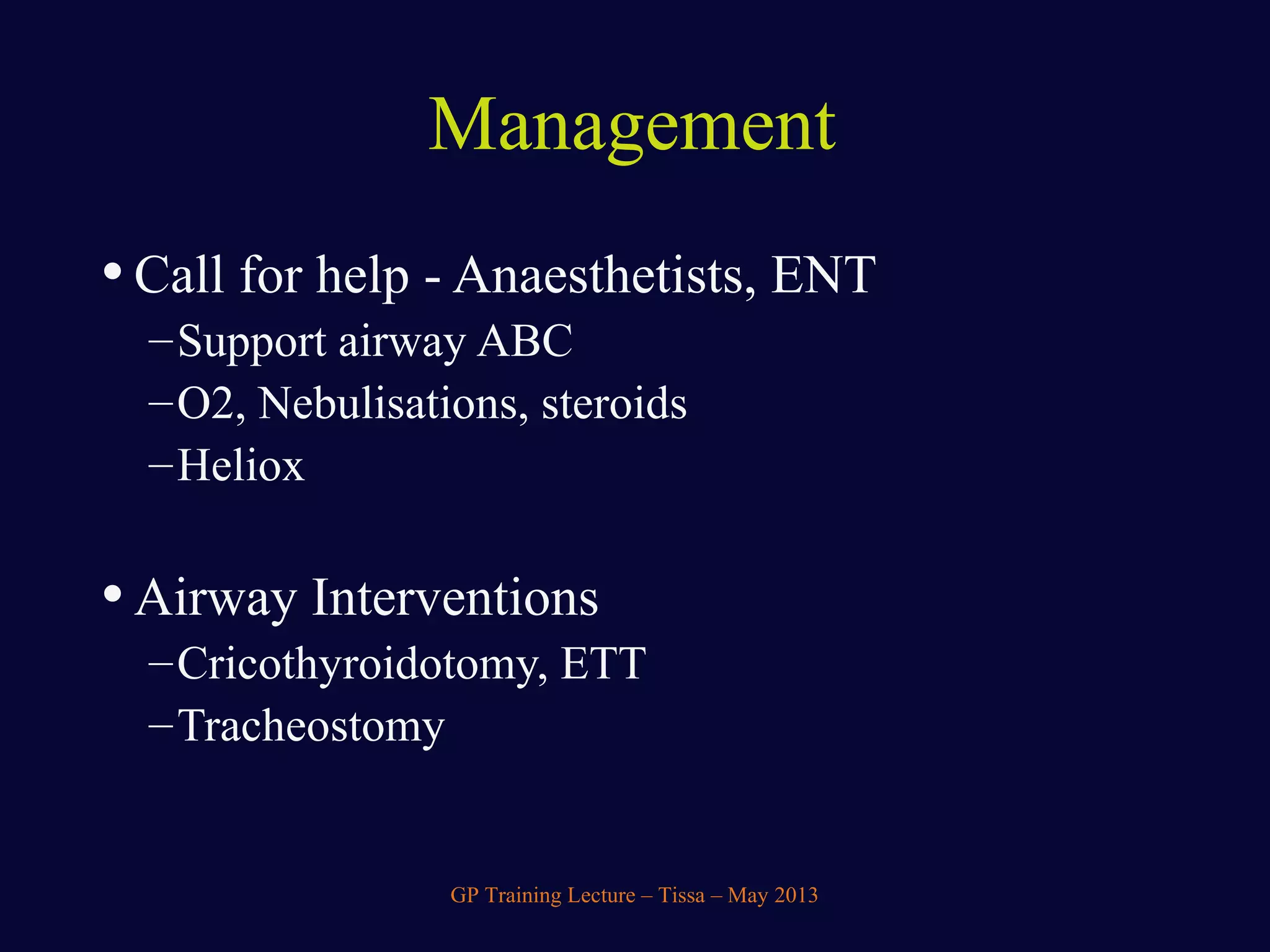 Common ENT casualties / emergencies and management strategies | PPT