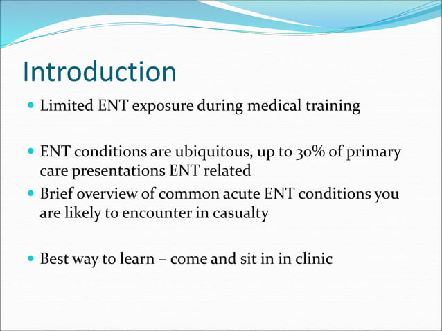 ENT Emergency 2020.pptx | Ear, Nose and Throat Conditions | Diseases and Conditions