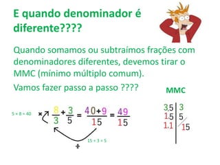 Entendendo melhor operações entre frações | PPTX