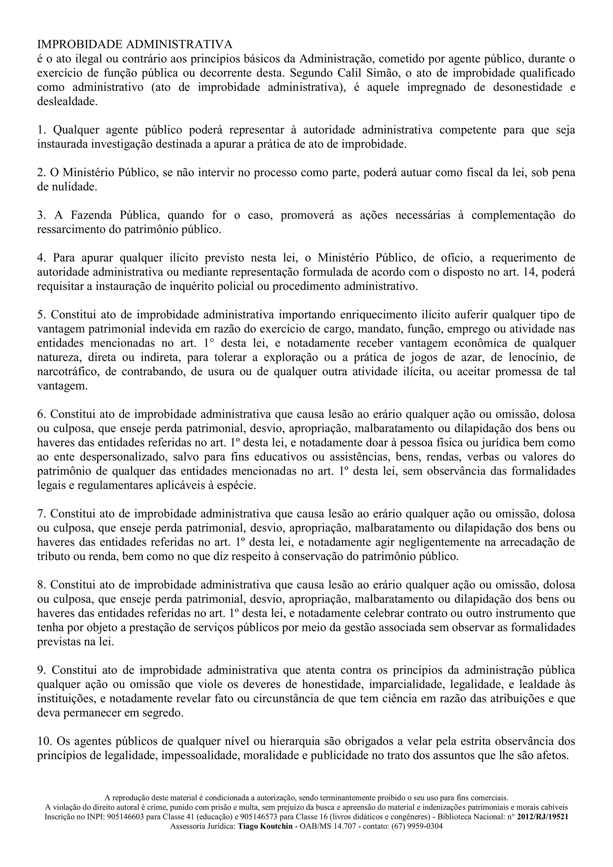 Entendeu direito ou quer que desenhe improbidade administrativa | PDF