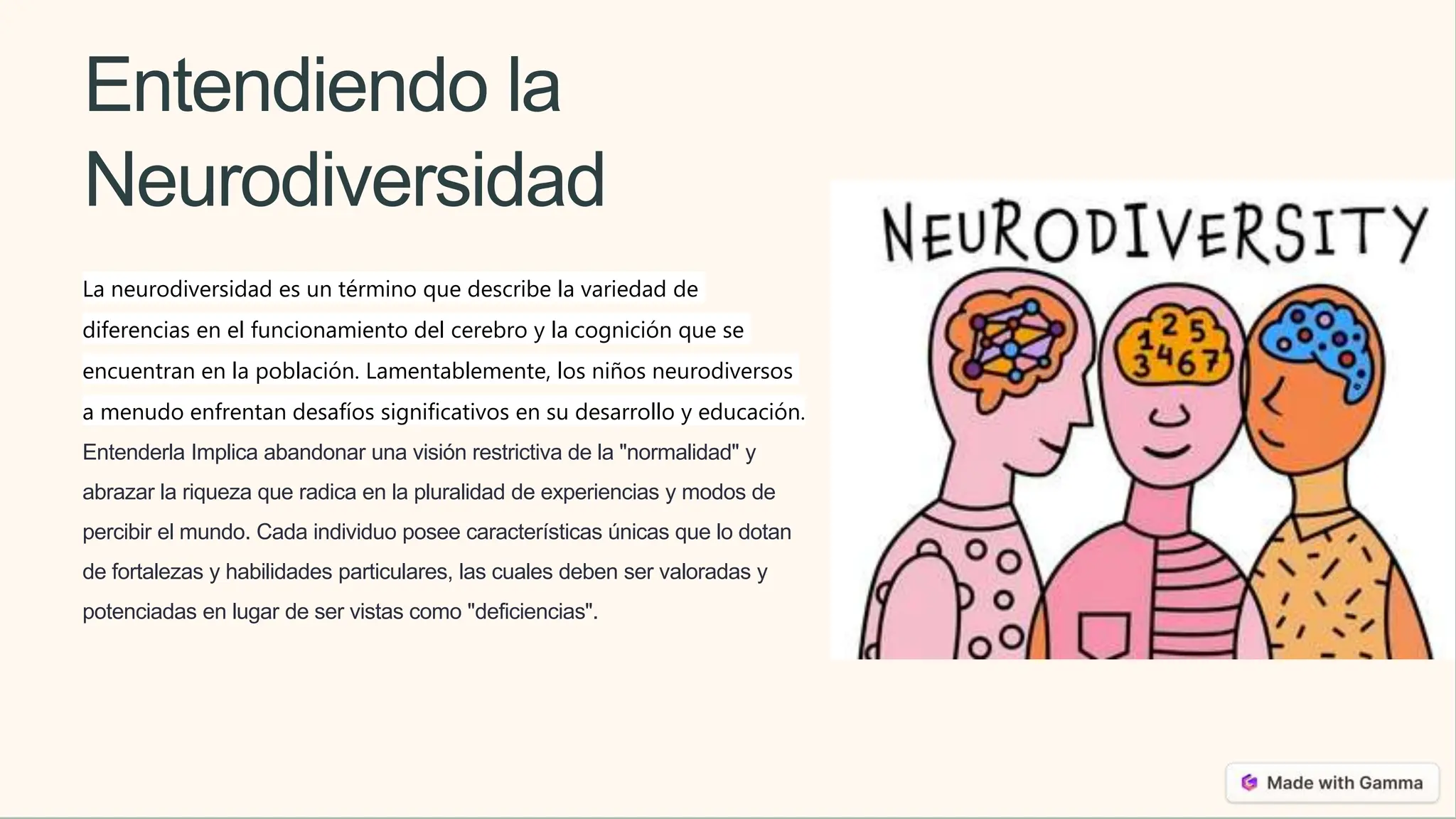 Entendiendo la-Neurodiversidad en educacion | PPTX